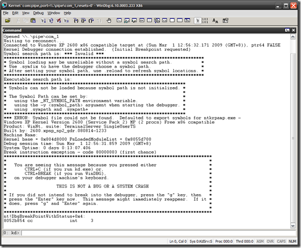就愛 2B 筆芯: Windows Debugging – Kernel Debugging with WinDbg and VMWare